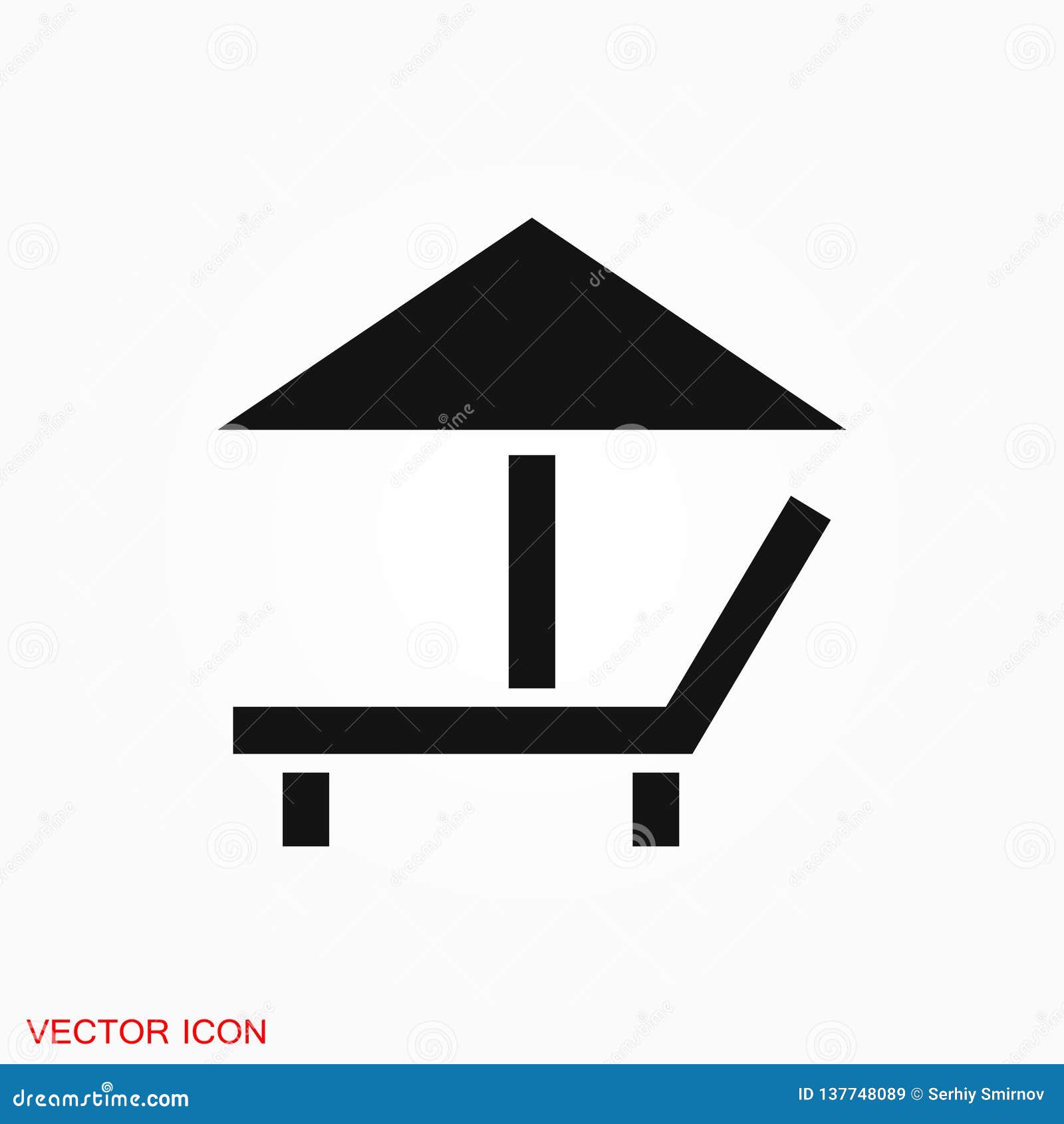 Chaise Lounge Icon Logo, Illustration, Vector Sign Symbol for Design ...