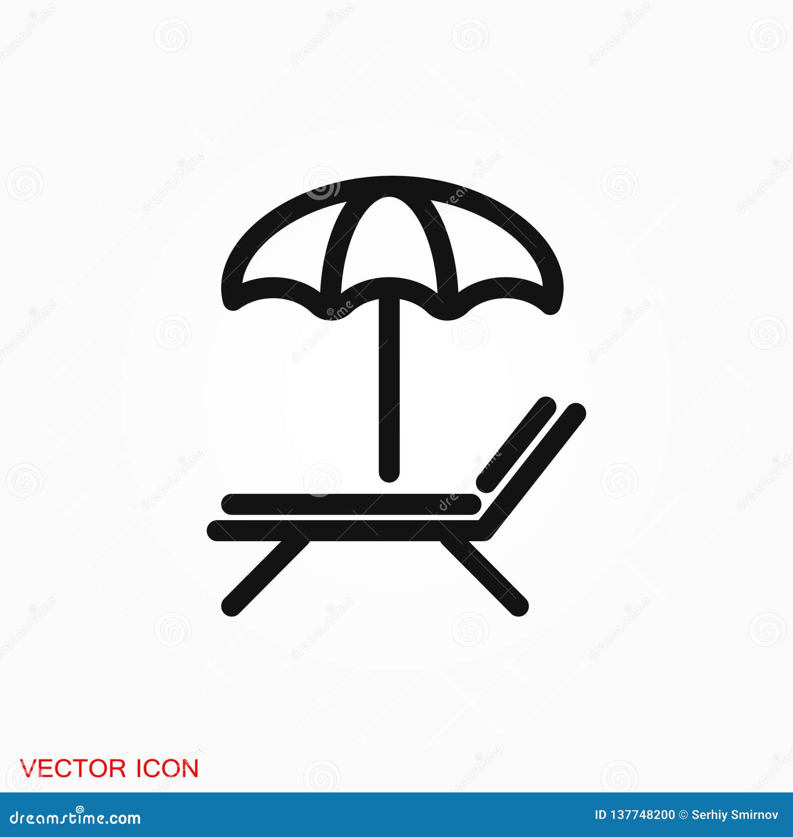 Chaise Lounge Icon Logo, Illustration, Vector Sign Symbol for Design ...