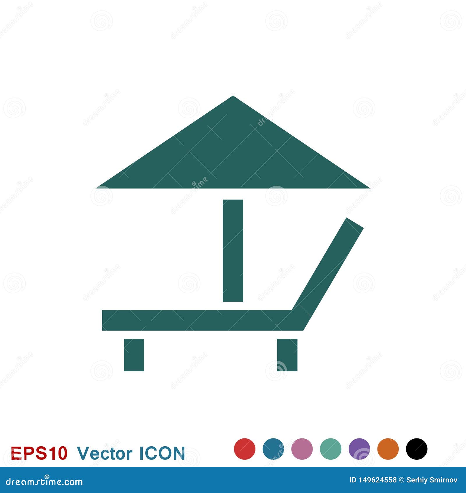 Chaise Lounge Icon Logo, Illustration, Vector Sign Symbol for Design ...