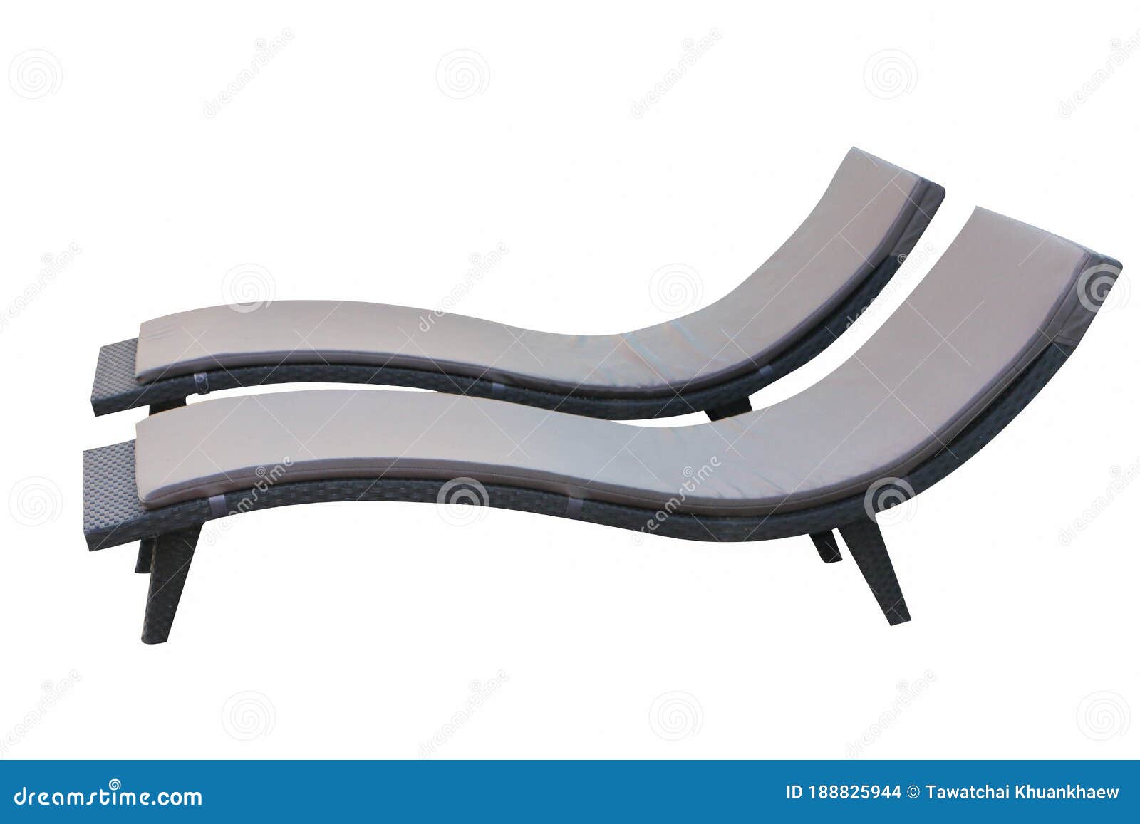 Chaise Lounge Isolated on White Background Stock Photo - Image of ...