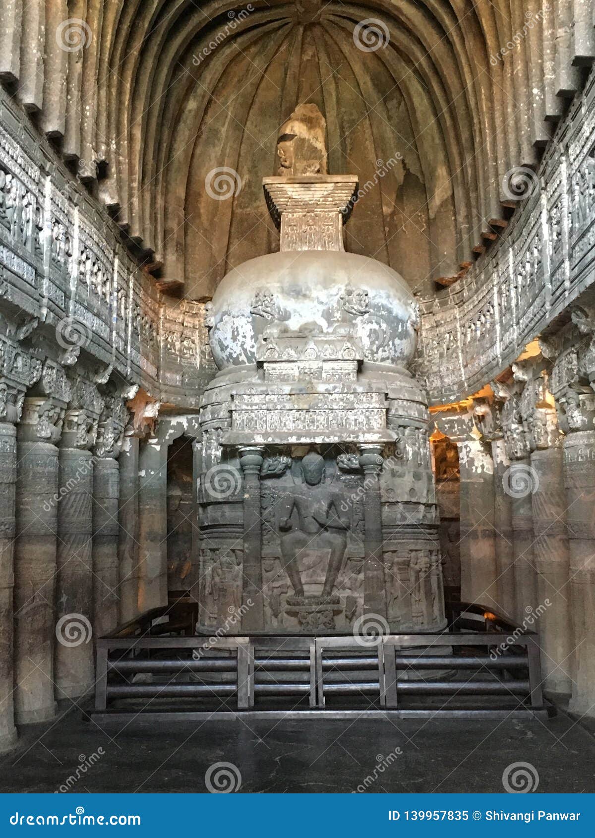 Chaitya hall stock image. Image of ellora, caves, hall - 139957835