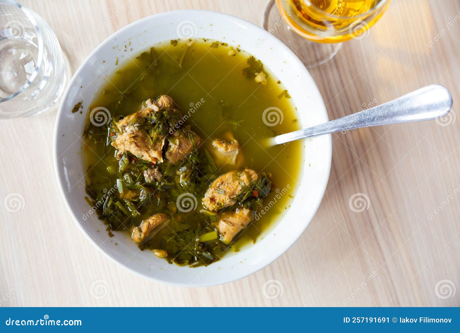 Chakapuli Lamb is Georgian Dish Closeup Stock Image - Image of food ...