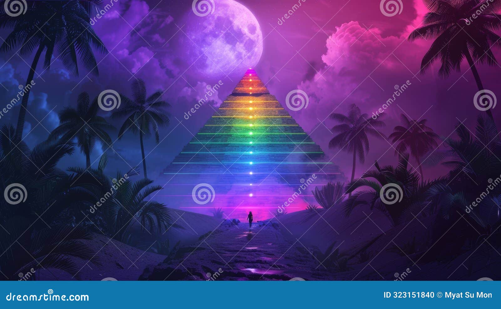 Chakra Colors Going Up A Pyramid Stock Image | CartoonDealer.com #323152279