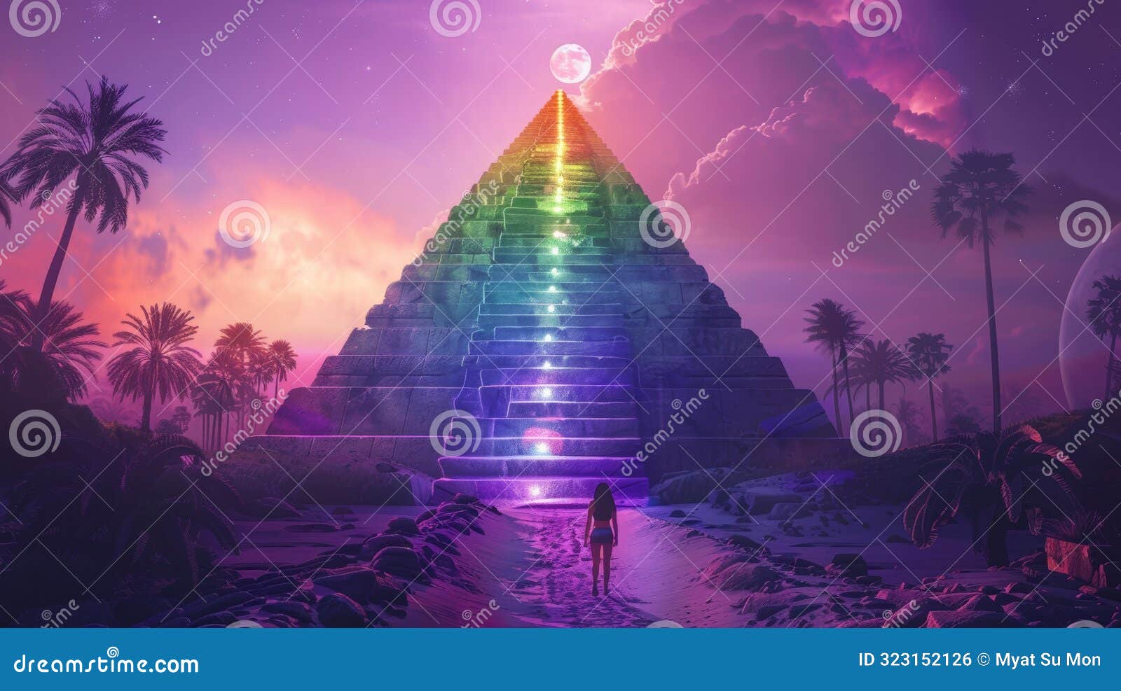Chakra Colors Going Up A Pyramid Stock Image | CartoonDealer.com #323152279