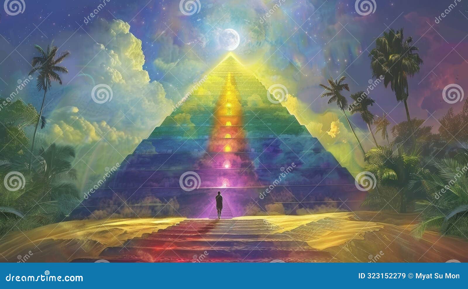 Chakra Colors Going Up A Pyramid Stock Image | CartoonDealer.com #323152279