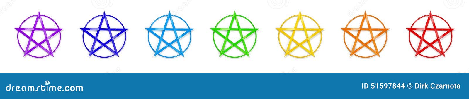 Chakra Colors Pentagram stock illustration. Illustration of mystery ...