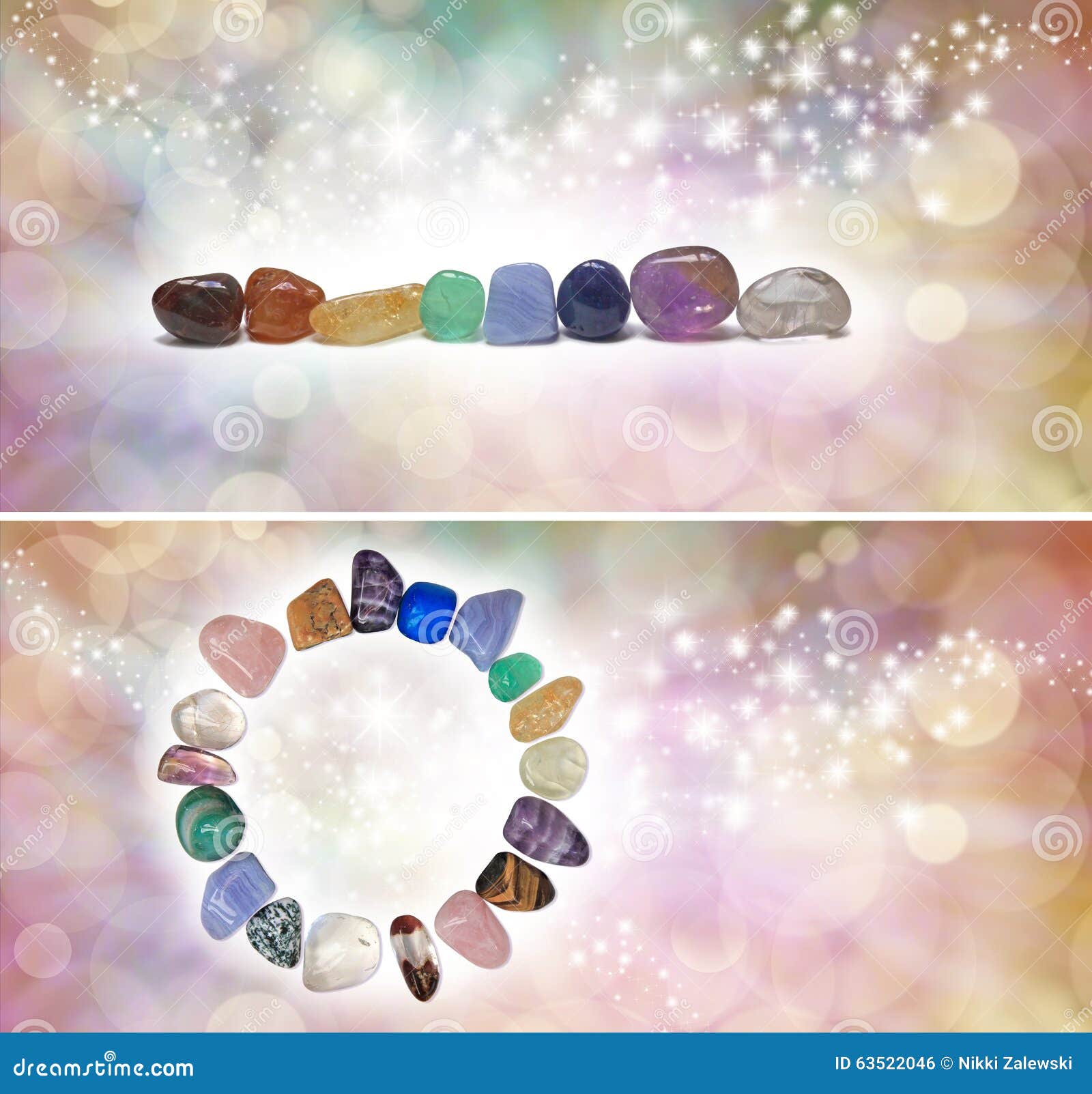 Chakra Crystal Headers x 2 stock foto. Image of kristal - 63522046