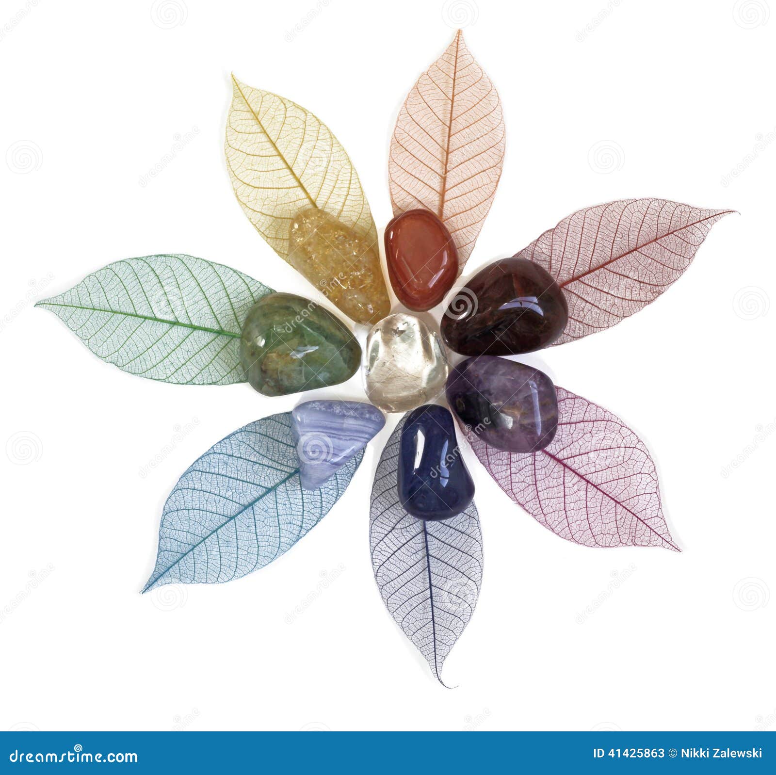 Row Of Chakra Crystals On White Stock Photography | CartoonDealer.com ...