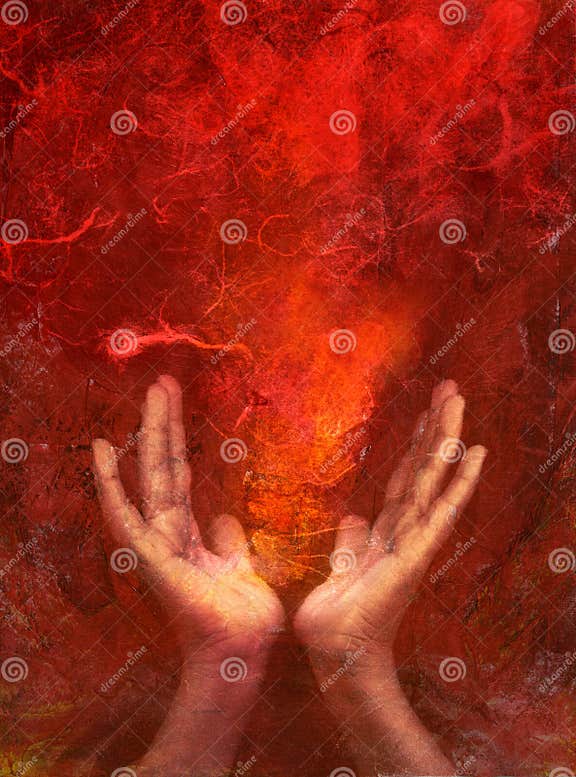Chakra Fire stock illustration. Illustration of hands, massage - 455860