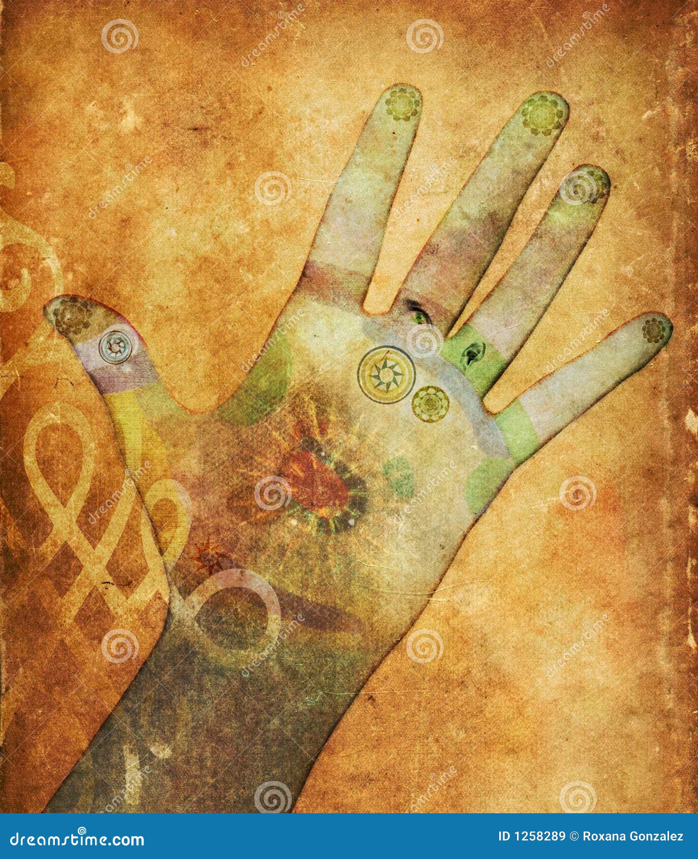 Chakra hands stock illustration. Illustration of leisure - 1258289