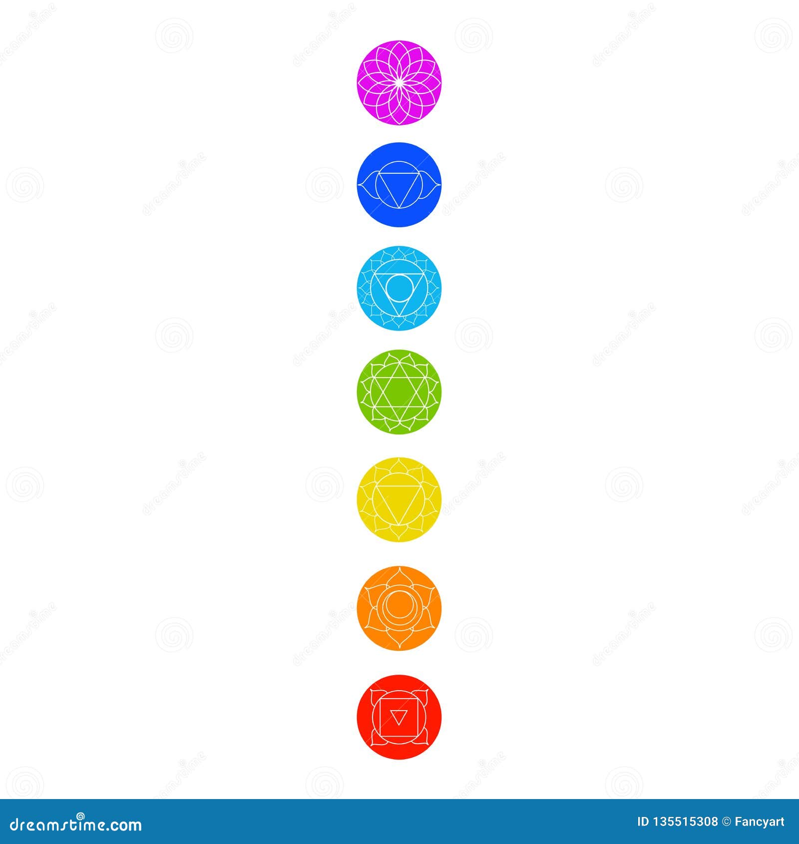 Chakras Icons Cartoon Vector | CartoonDealer.com #37767185