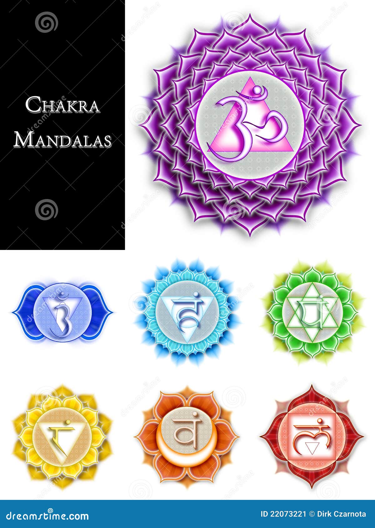 Chakra Mandalas Isolated stock illustration. Illustration of manipura ...