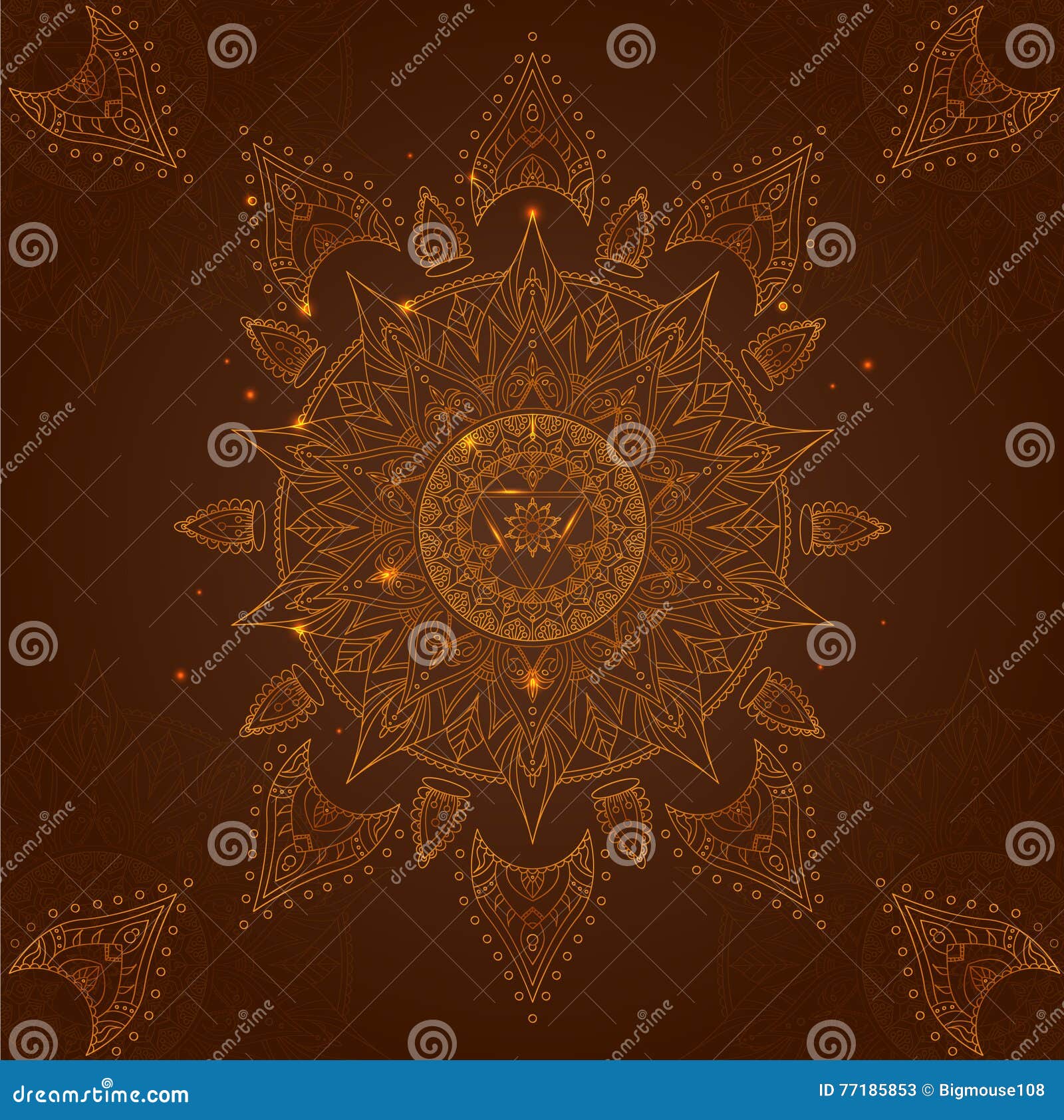Chakra Manipura on a Dark Brown Background. Vector Stock Vector ...