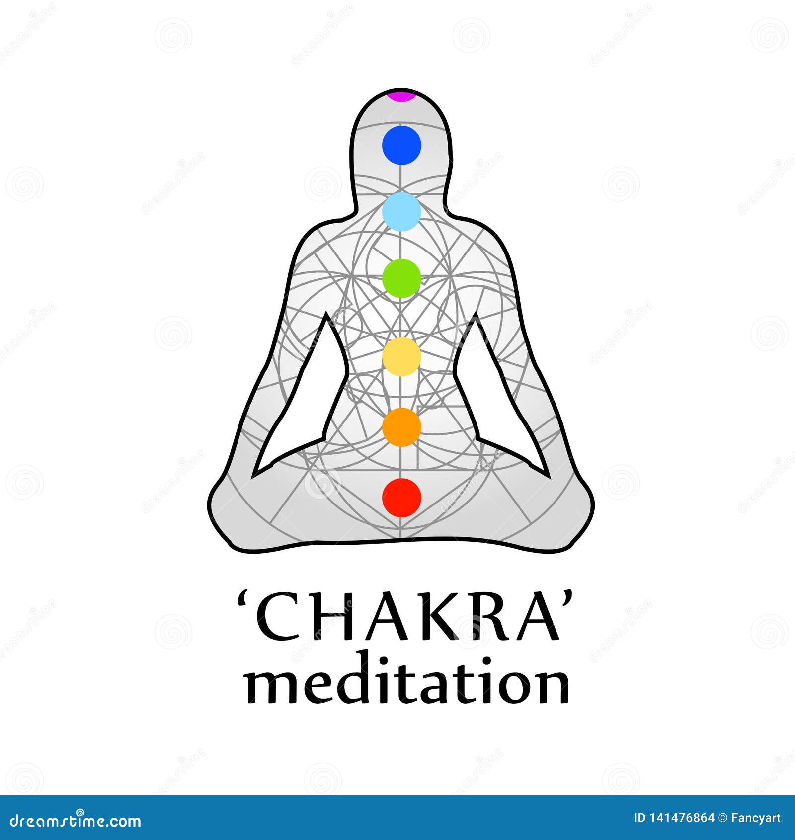 Chakra-Meditation Mit Jeweiligen Farben Vektor Abbildung - Illustration ...
