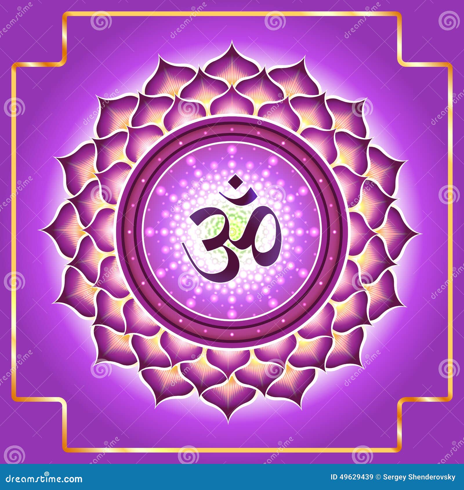 Chakra Sahasrara illustrazione vettoriale. Illustrazione di indaco ...