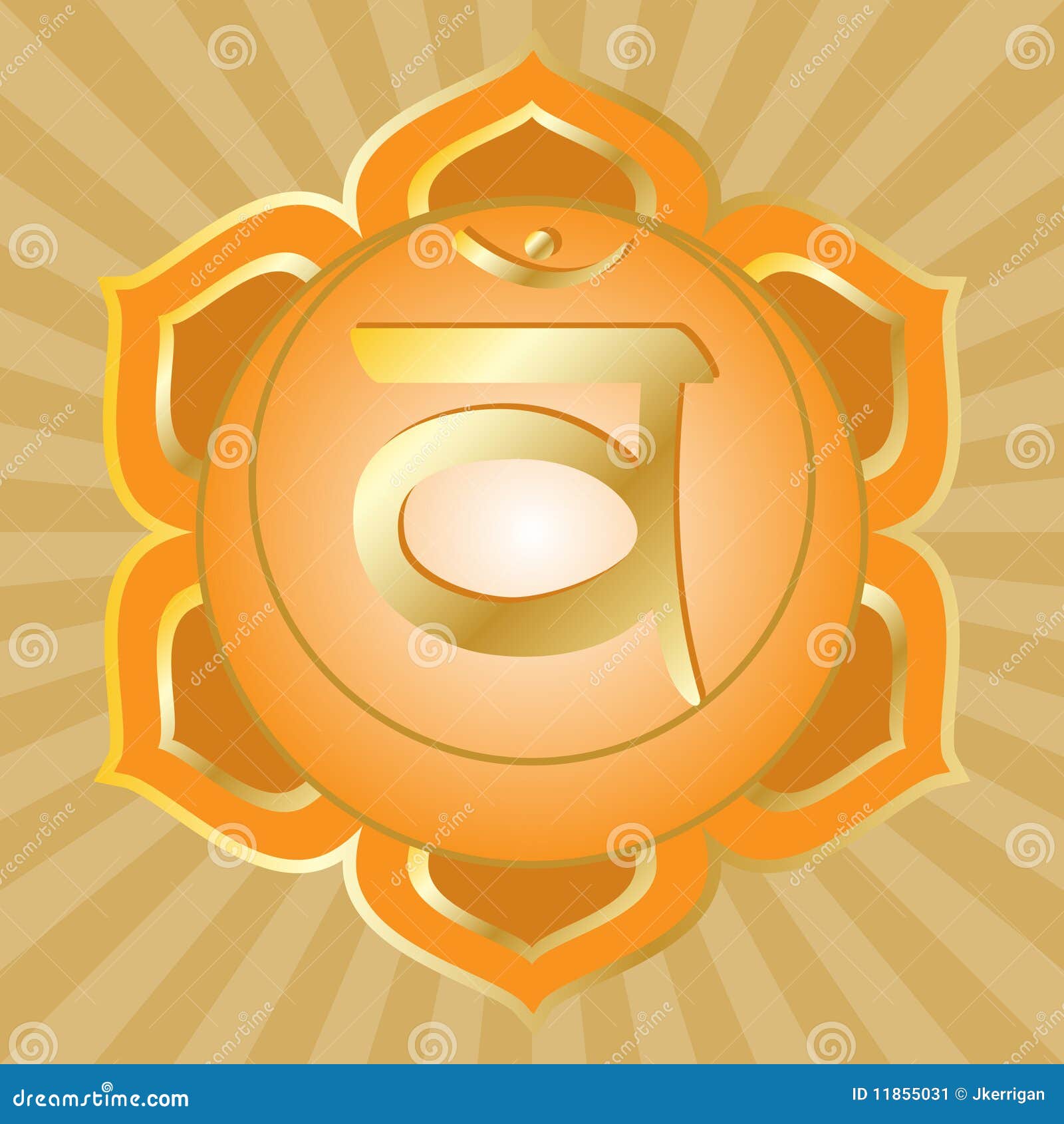 Chakra Swadhisthana. Orange Shining Yoga Symbol. Om Sign. Sacral Icon ...