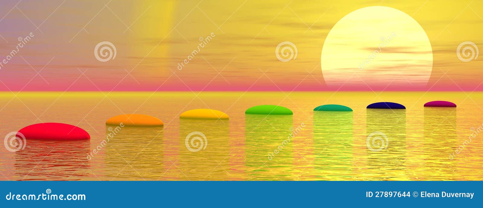 Chakra Steps To the Sun - 3D Render Stock Illustration - Illustration ...
