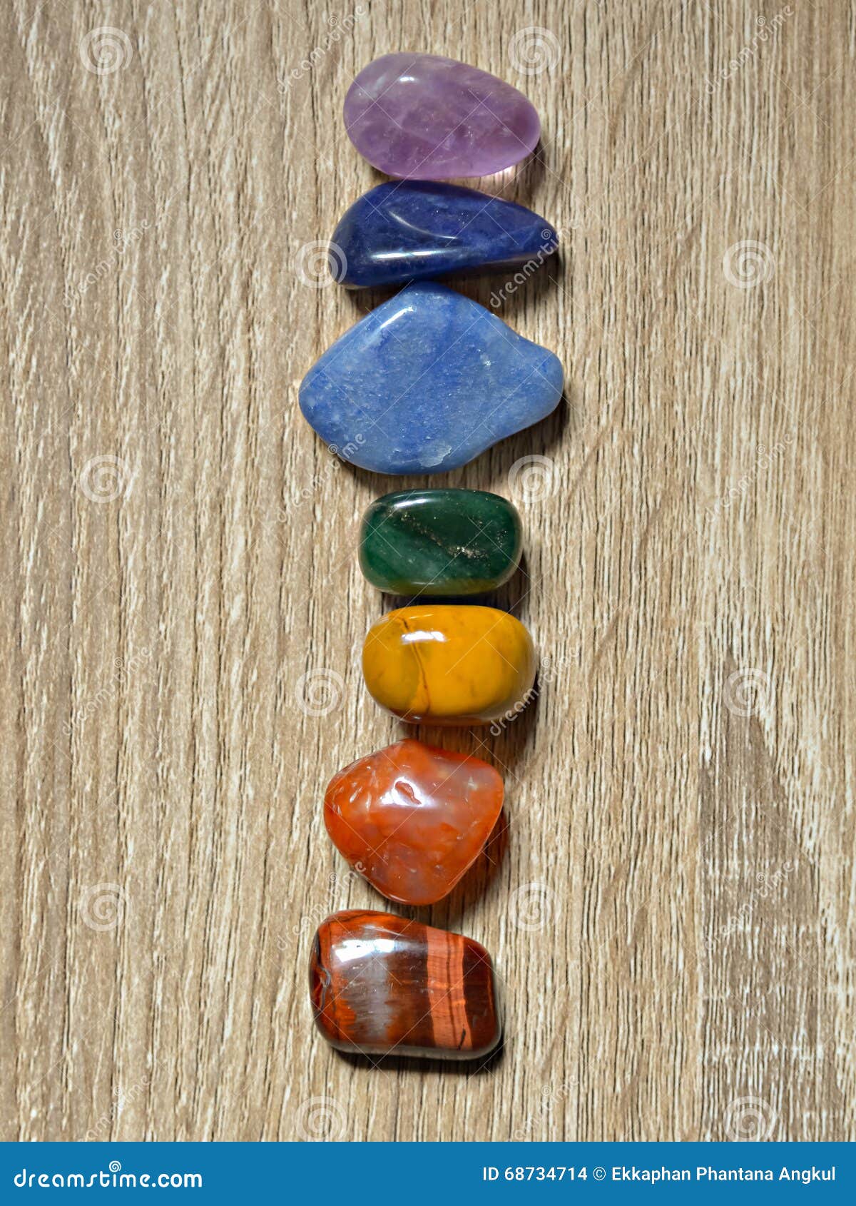 Chakra Box For Chakra Stones 7 Colours On A Stone In Nature Plants ...