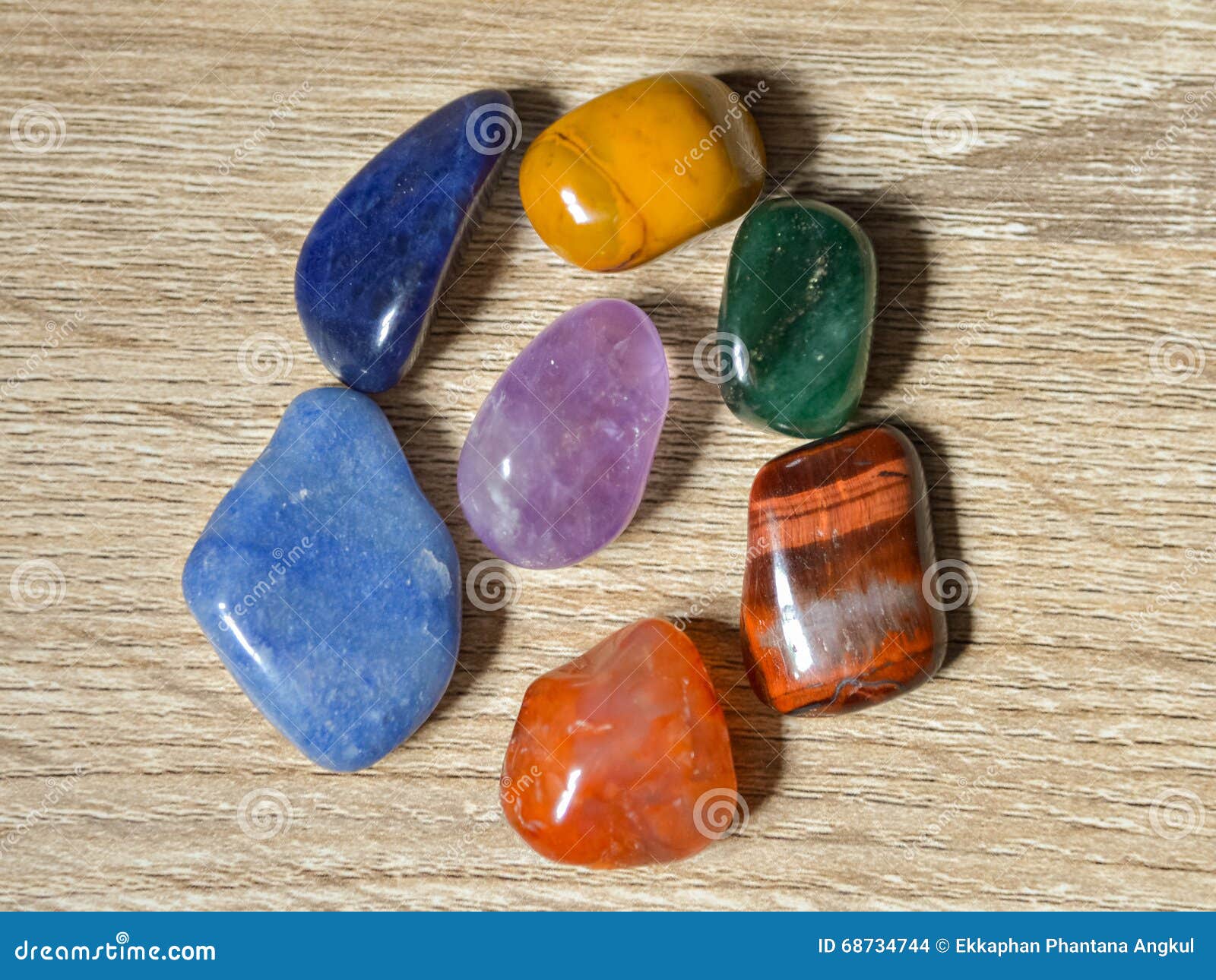 Chakra Box For Chakra Stones 7 Colours On A Stone In Nature Plants ...