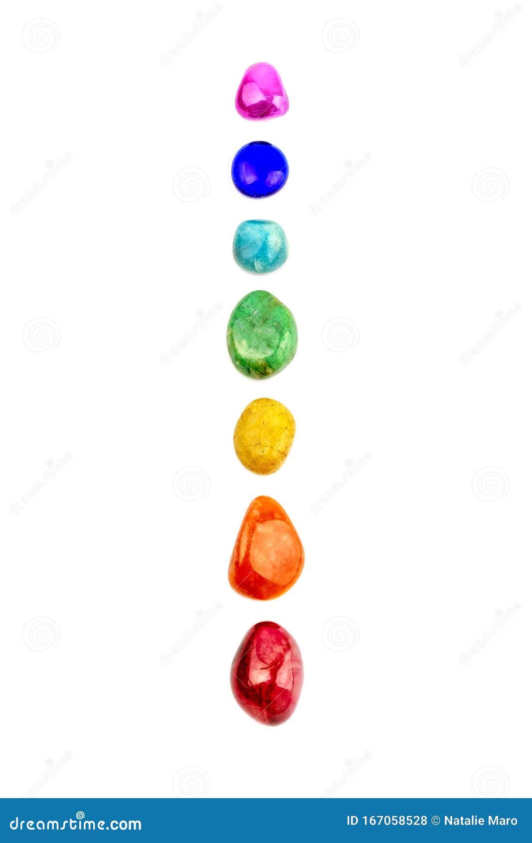 Chakra Stones, Crystals in a Row Stock Photo - Image of quartz ...