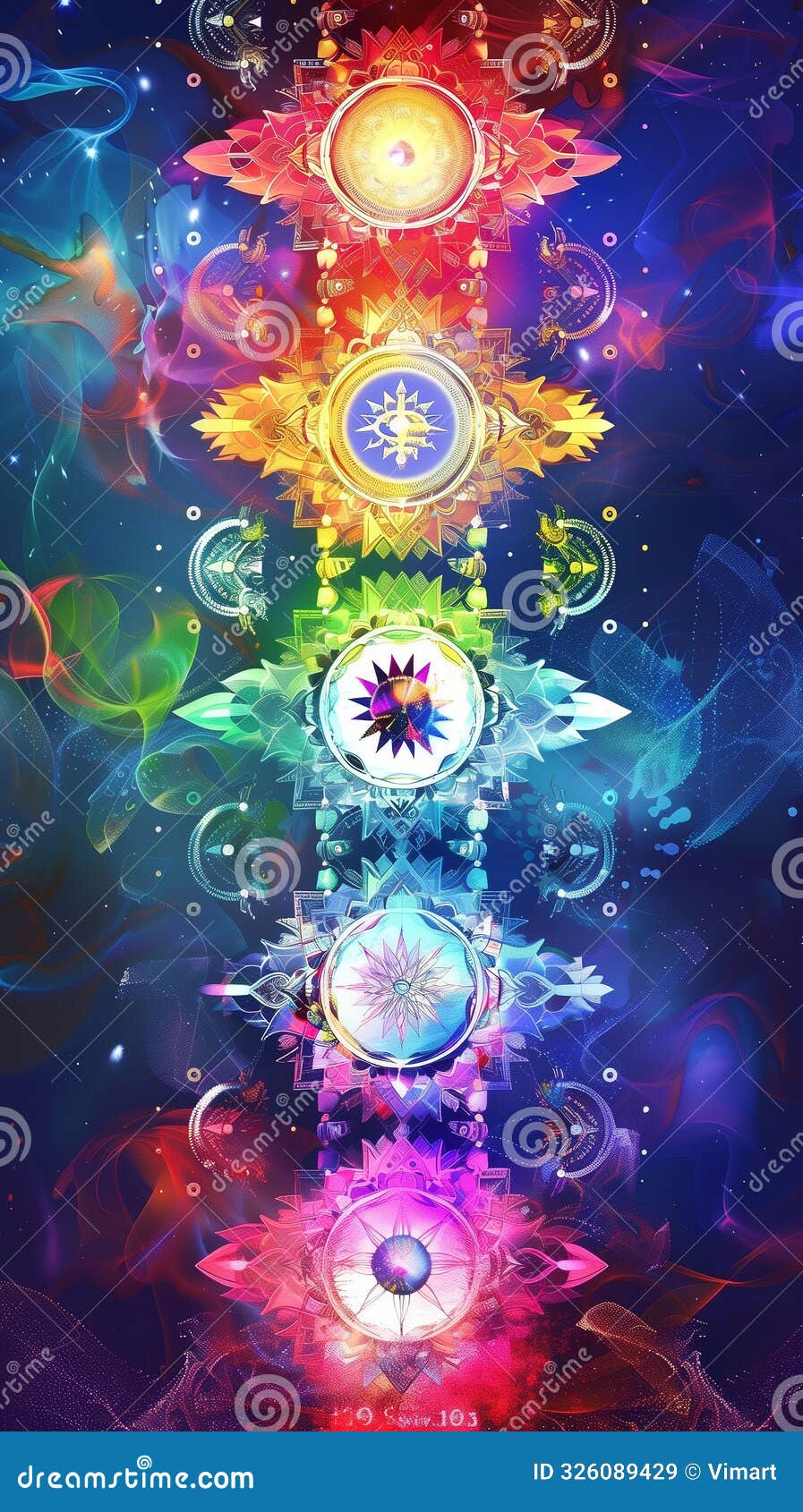 The Chakra System For Yoga. Seven Chakras Concept. Meditation With ...