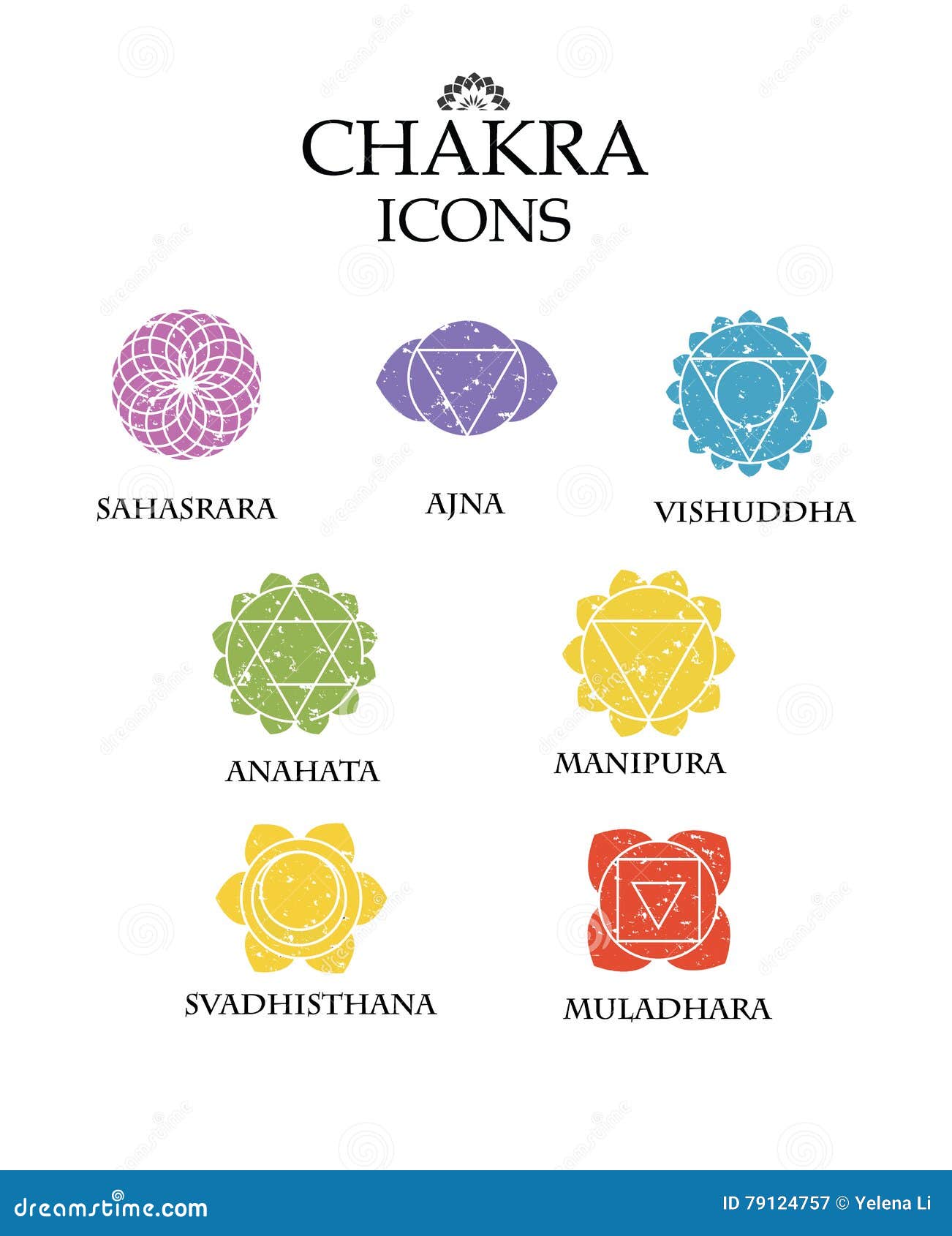 Chakra vector icons stock vector. Illustration of meditation - 79124757