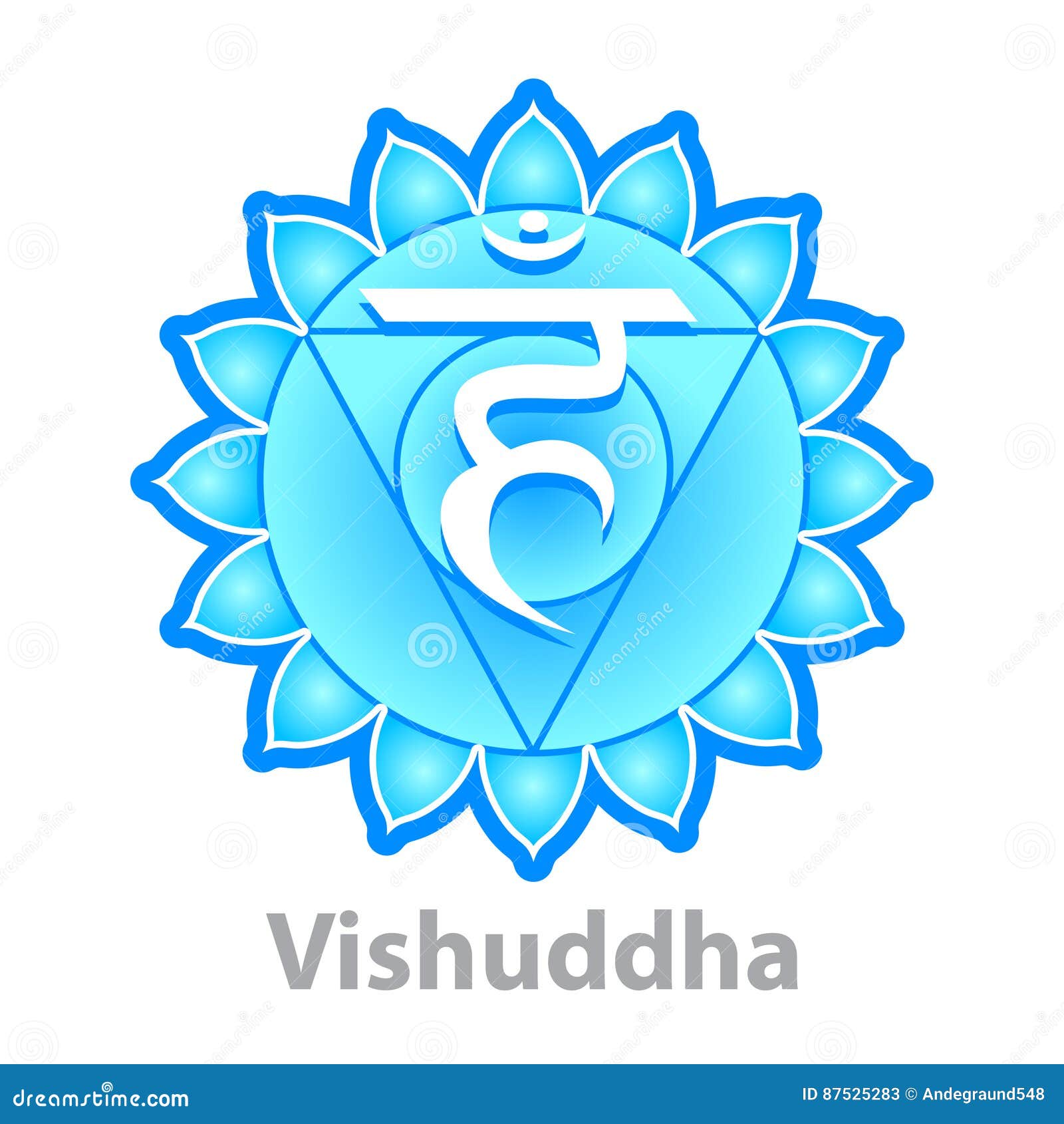 Chakra Vishuddha Isolated on White Vector Stock Vector - Illustration ...