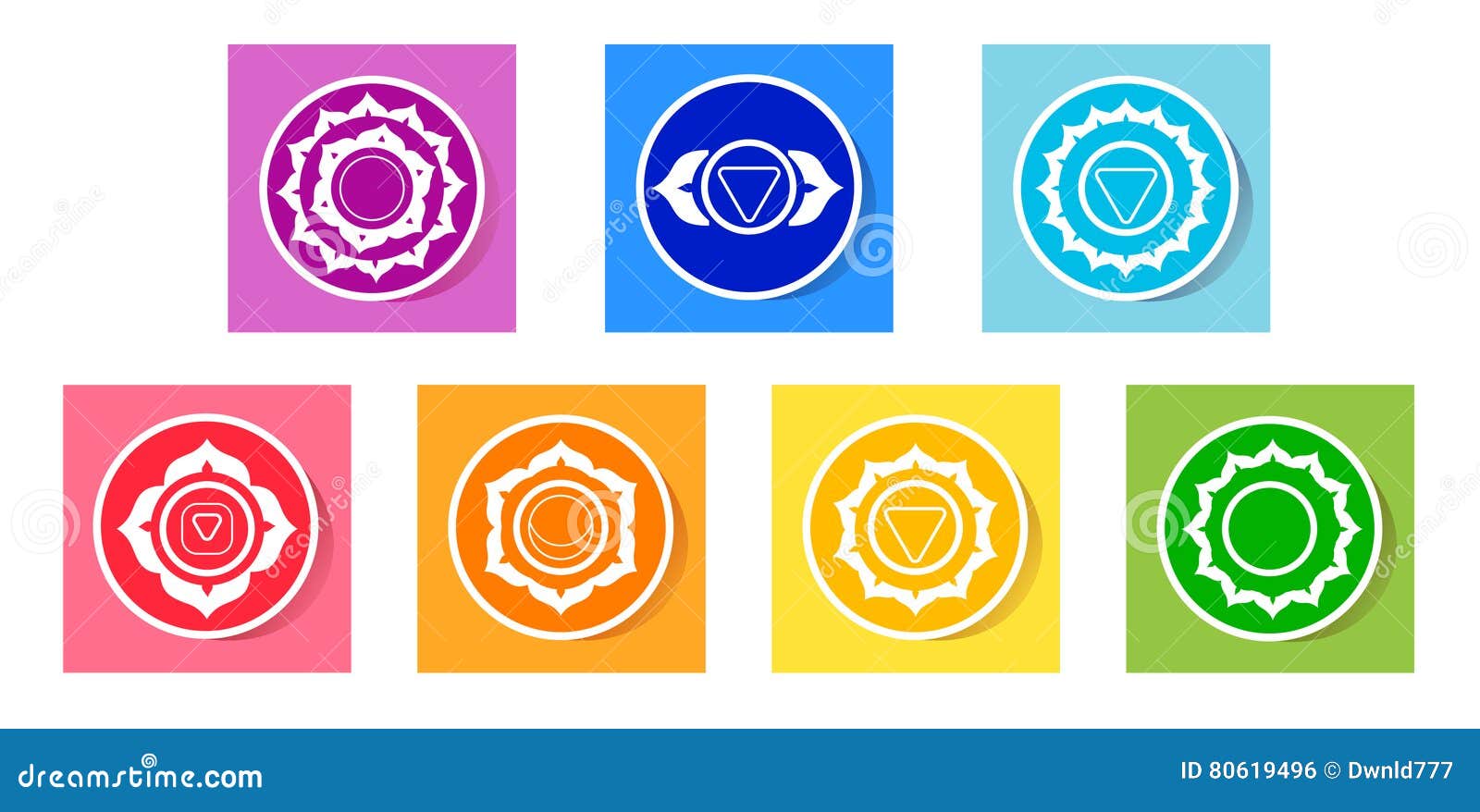 Chakras icons stock vector. Illustration of graphic, icons - 80619496