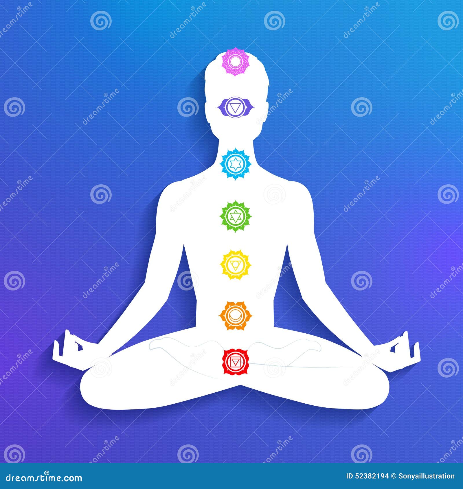 Chakras. Meditation stock vector. Illustration of background - 52382194