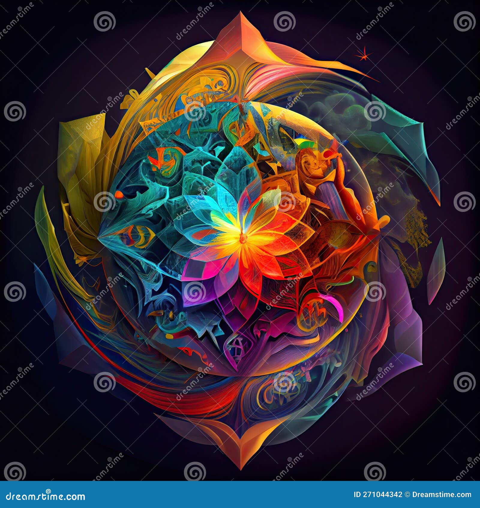 Chakras Representation in Abstract Space. Stock Illustration ...