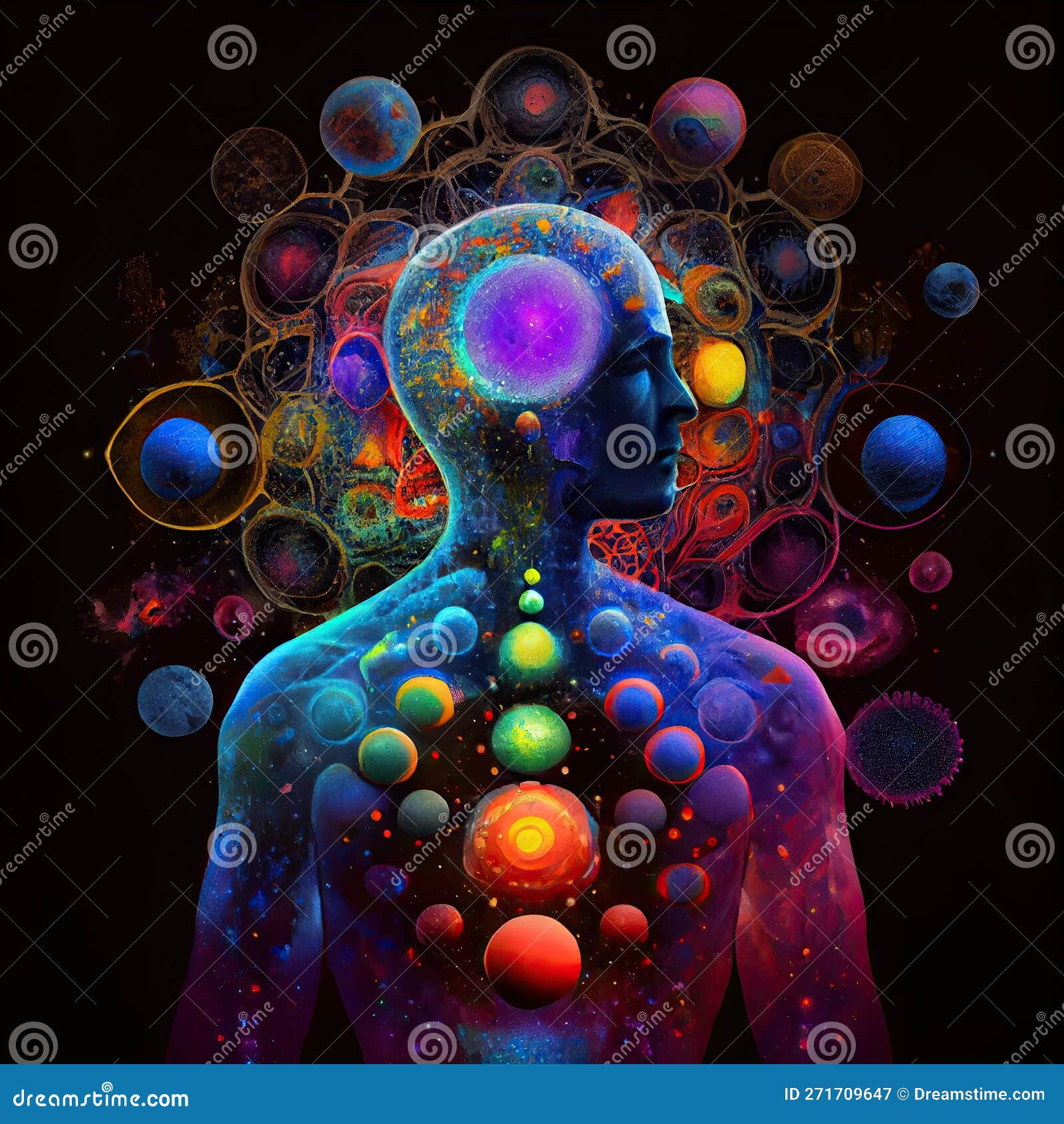 Chakras Representation in Abstract Space. Stock Illustration ...
