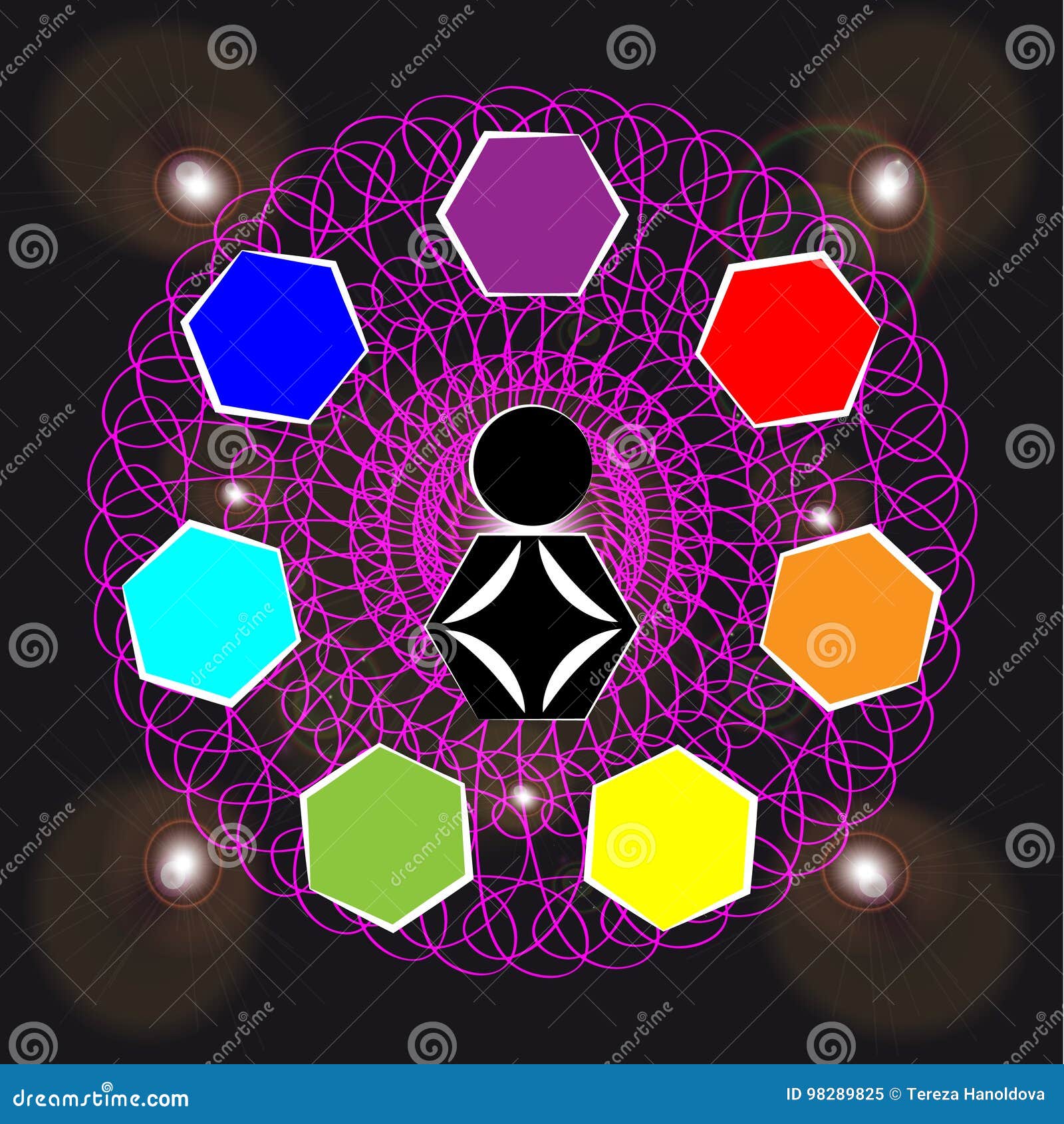 Chakras Symbols Isolated on White Background Stock Vector ...