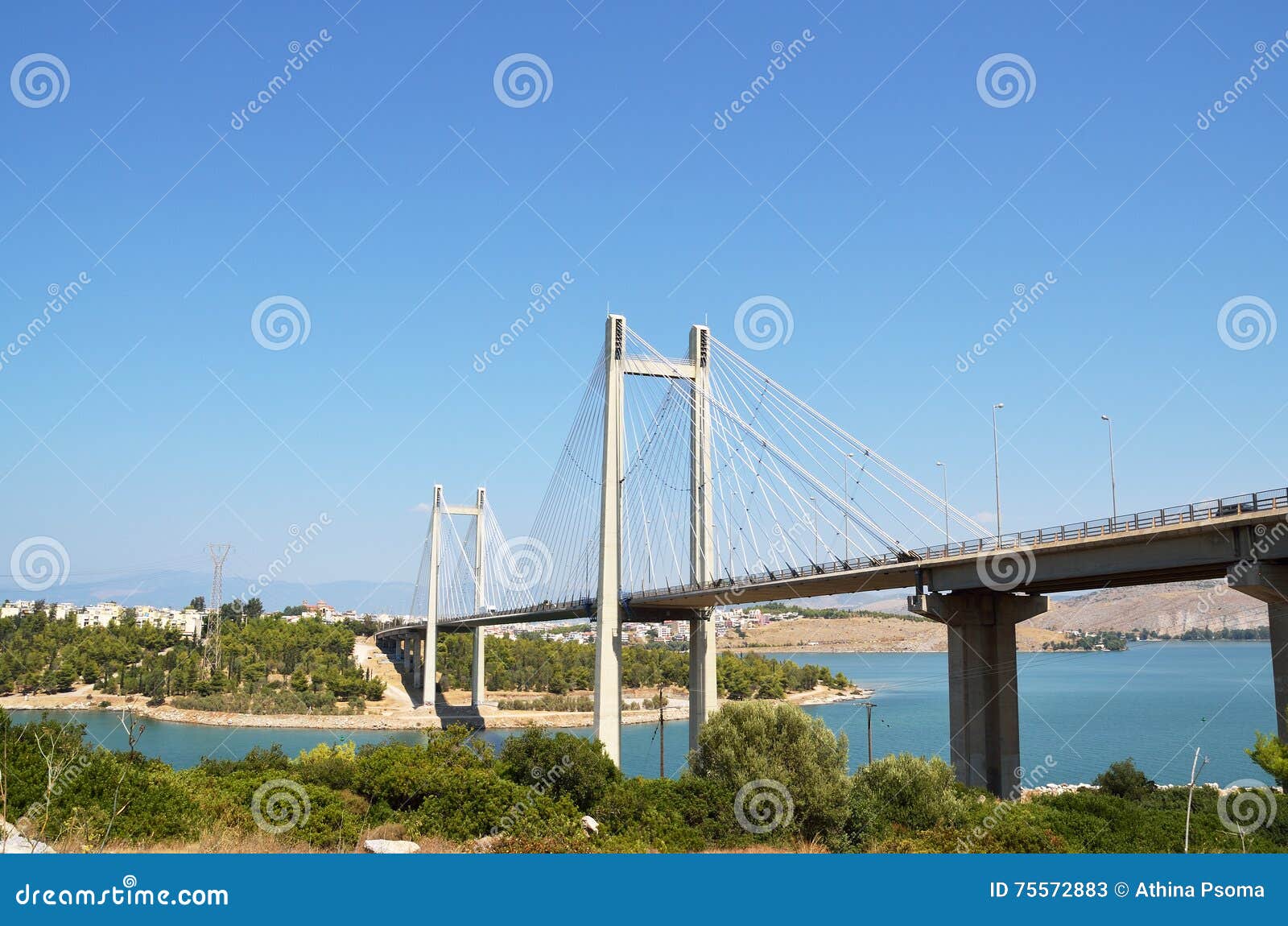 Chalkida Bridge in Evia, Greece Stock Image - Image of towers, greek ...