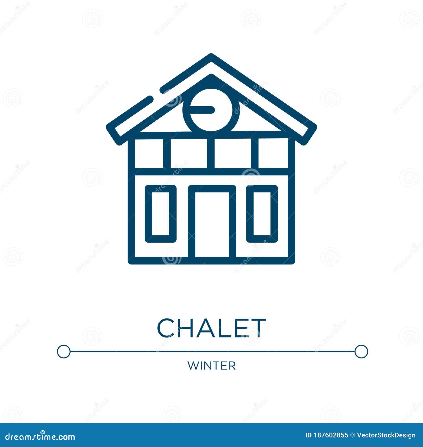 Chalet Icon. Linear Vector Illustration from Winter Collection. Outline ...