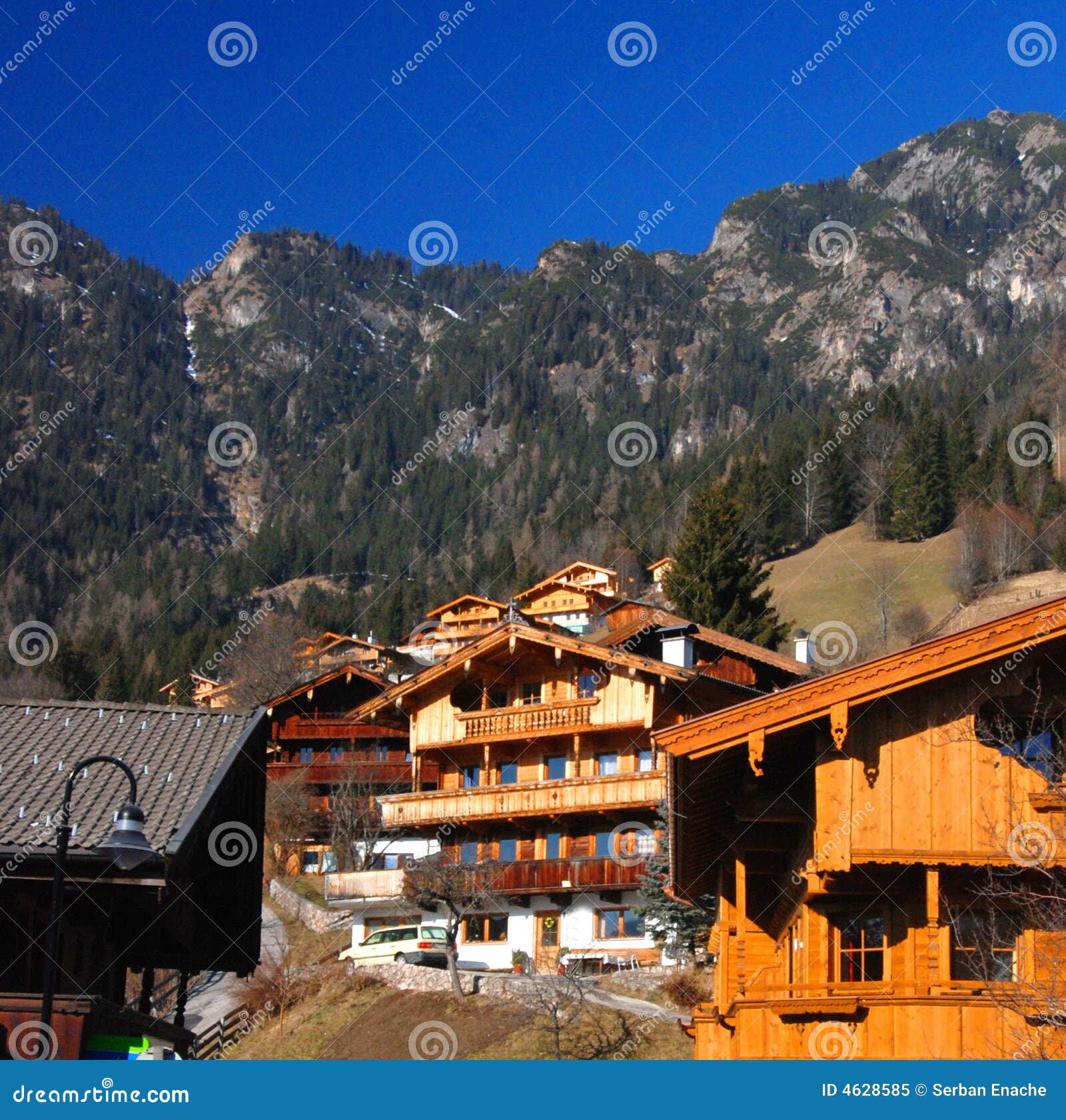 Chalets stock image. Image of architecture, mountainside - 4628585