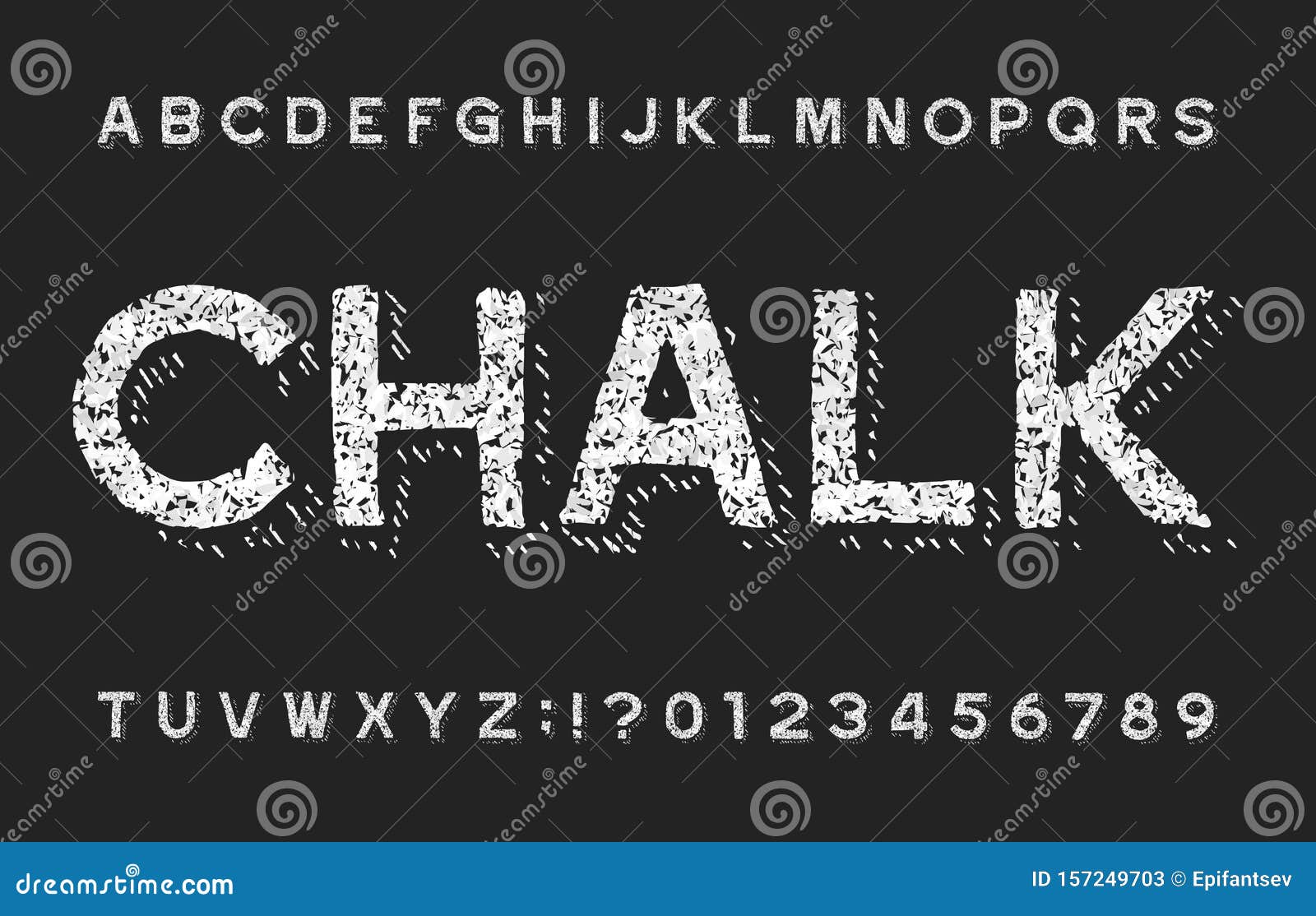Chalk Alphabet Font. Handwritten Letters and Numbers Stock Vector ...