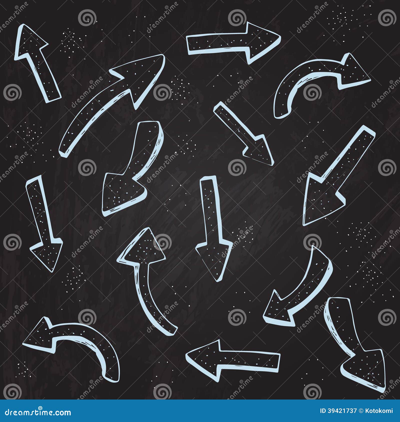 Chalk Arrows Drawing on the Blackboard Business Vector Backrgound Stock ...