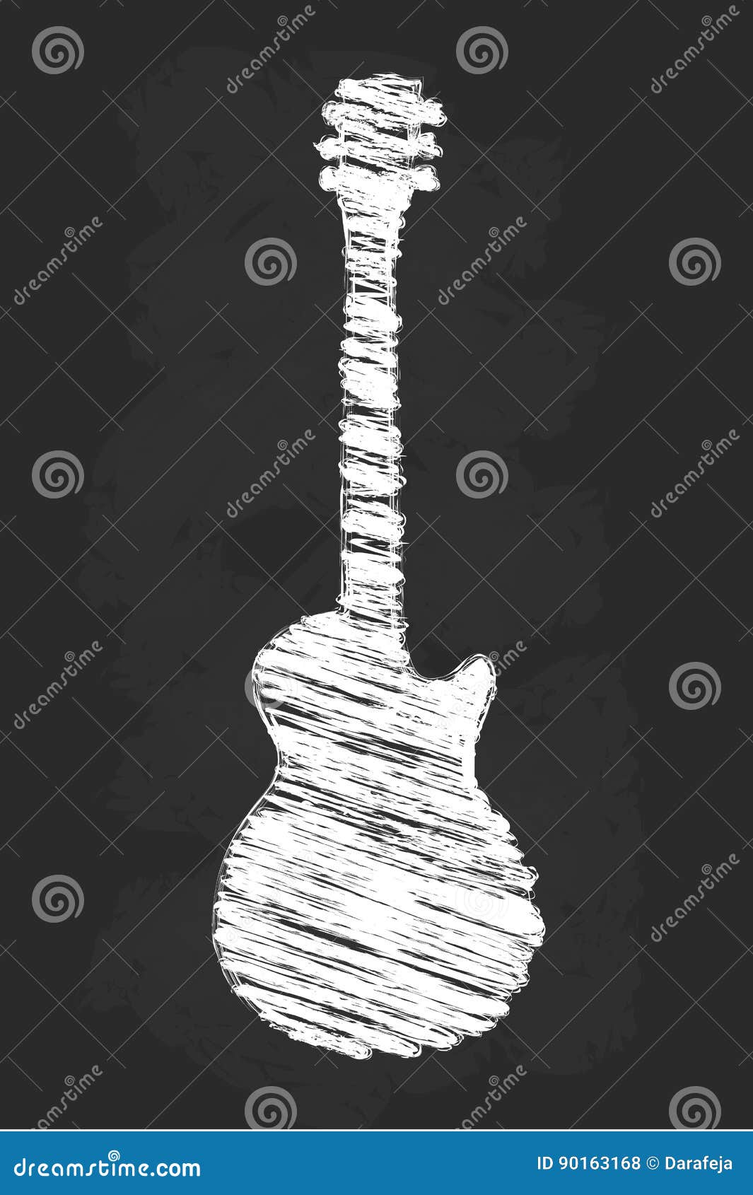 Chalk Art Electric Guitar Illustration Stock Illustration ...