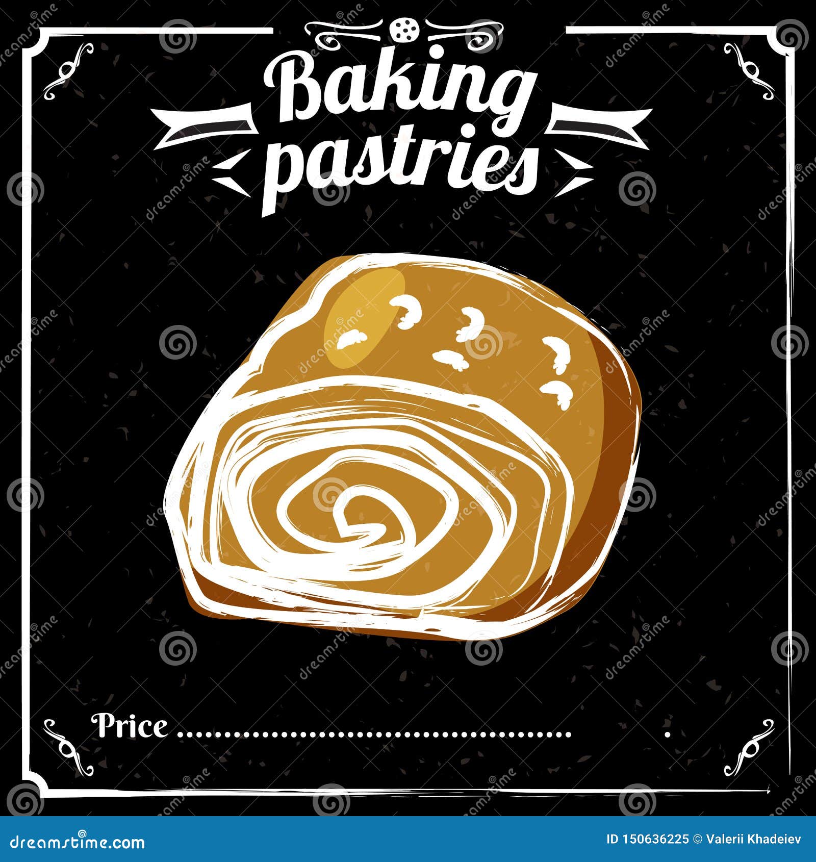 Chalk Bakery and Pastry on Blackboard, Vector Illustration Stock Vector ...