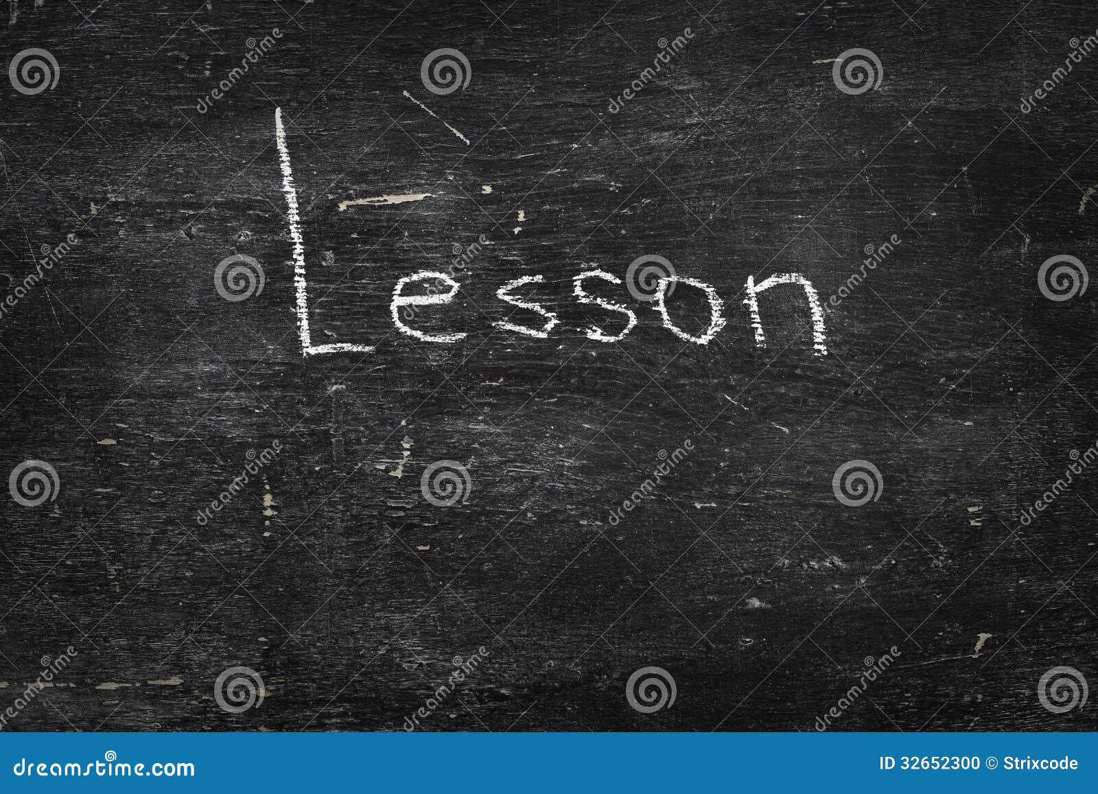 Chalk on Blackboard: Lesson Stock Photo - Image of message, blackboard ...
