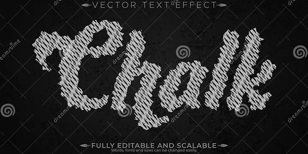 Chalk Blackboard Text Effect, Editable White and Grunge Text Style ...