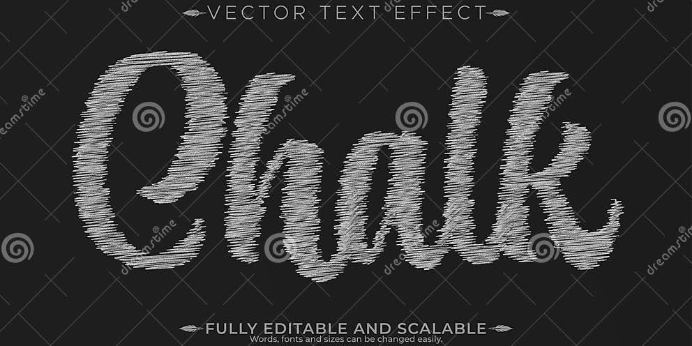 Chalk Blackboard Text Effect, Editable White and Grunge Text Style ...