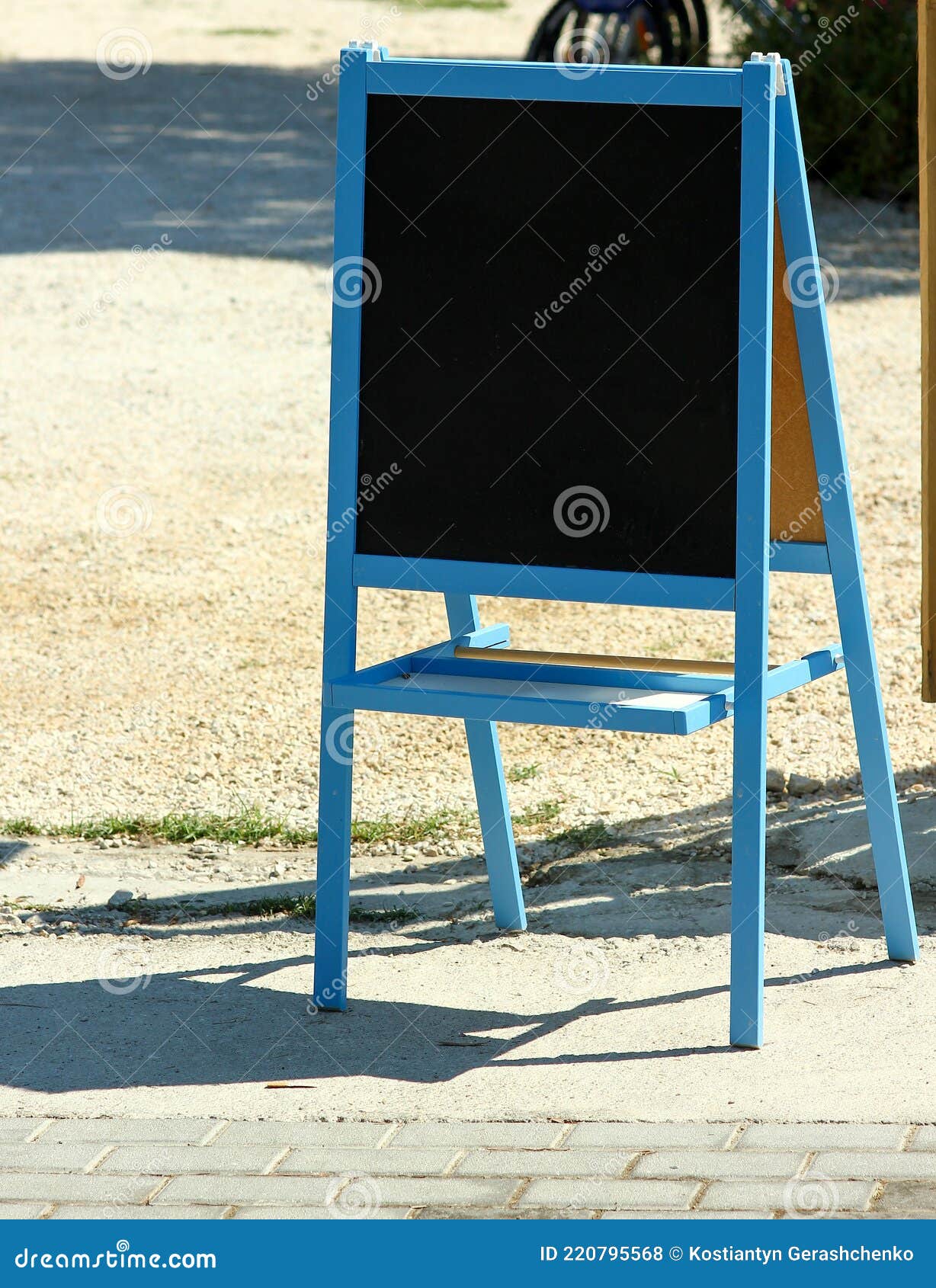 Chalk board easel for menu stock photo. Image of dinner - 220795568