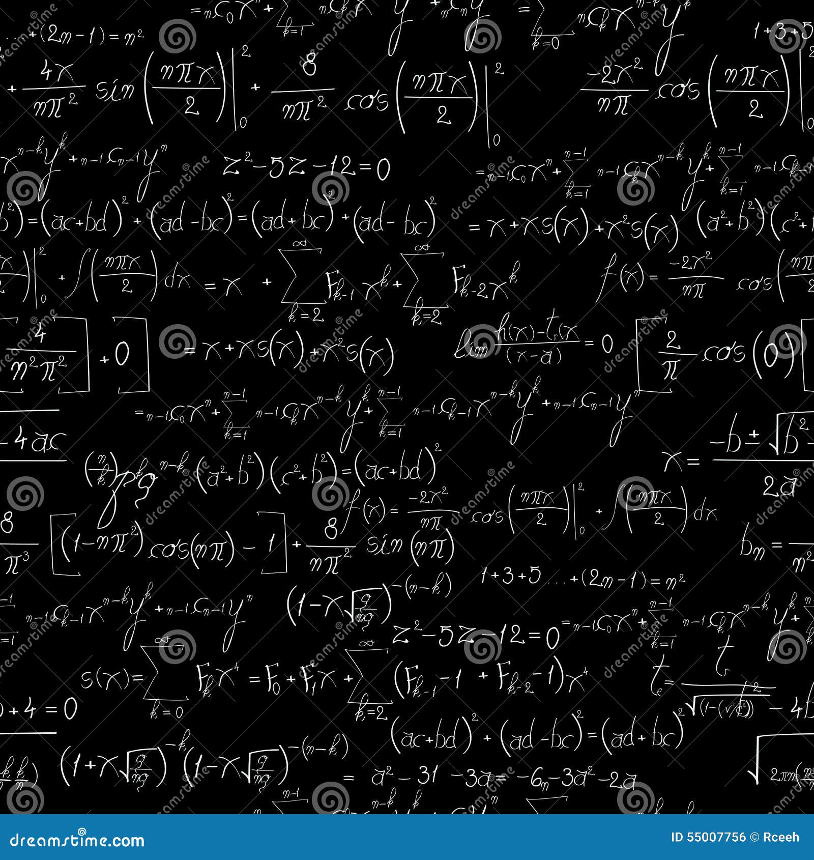 Chalk Board Mathematics Pattern Stock Vector - Illustration of pattern ...