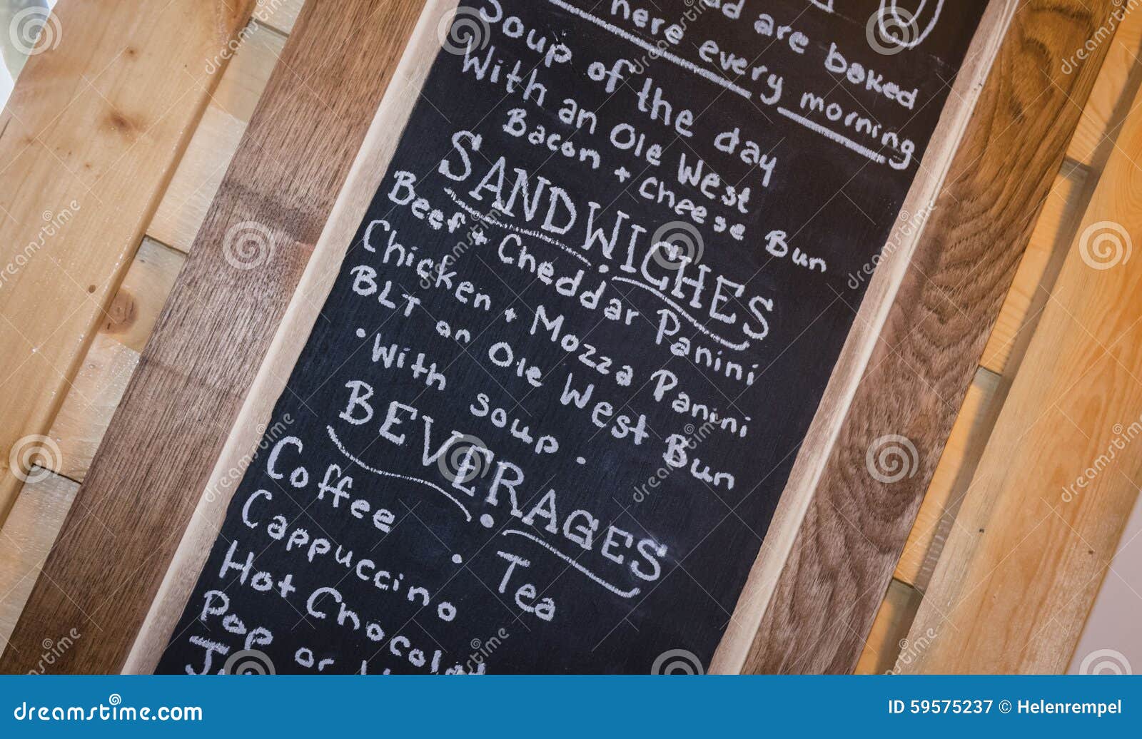 Chalk Board with a Menu of Food and Beverages. Stock Image - Image of ...