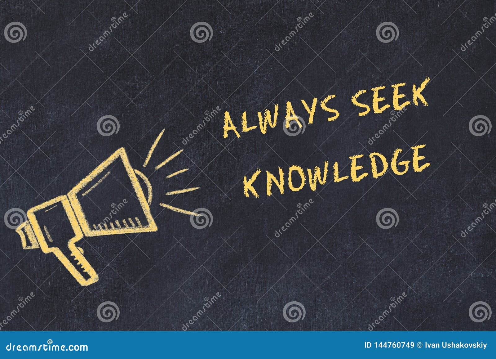 Chalk Board Sketch with Handwritten Text always Seek Knowledge Stock ...