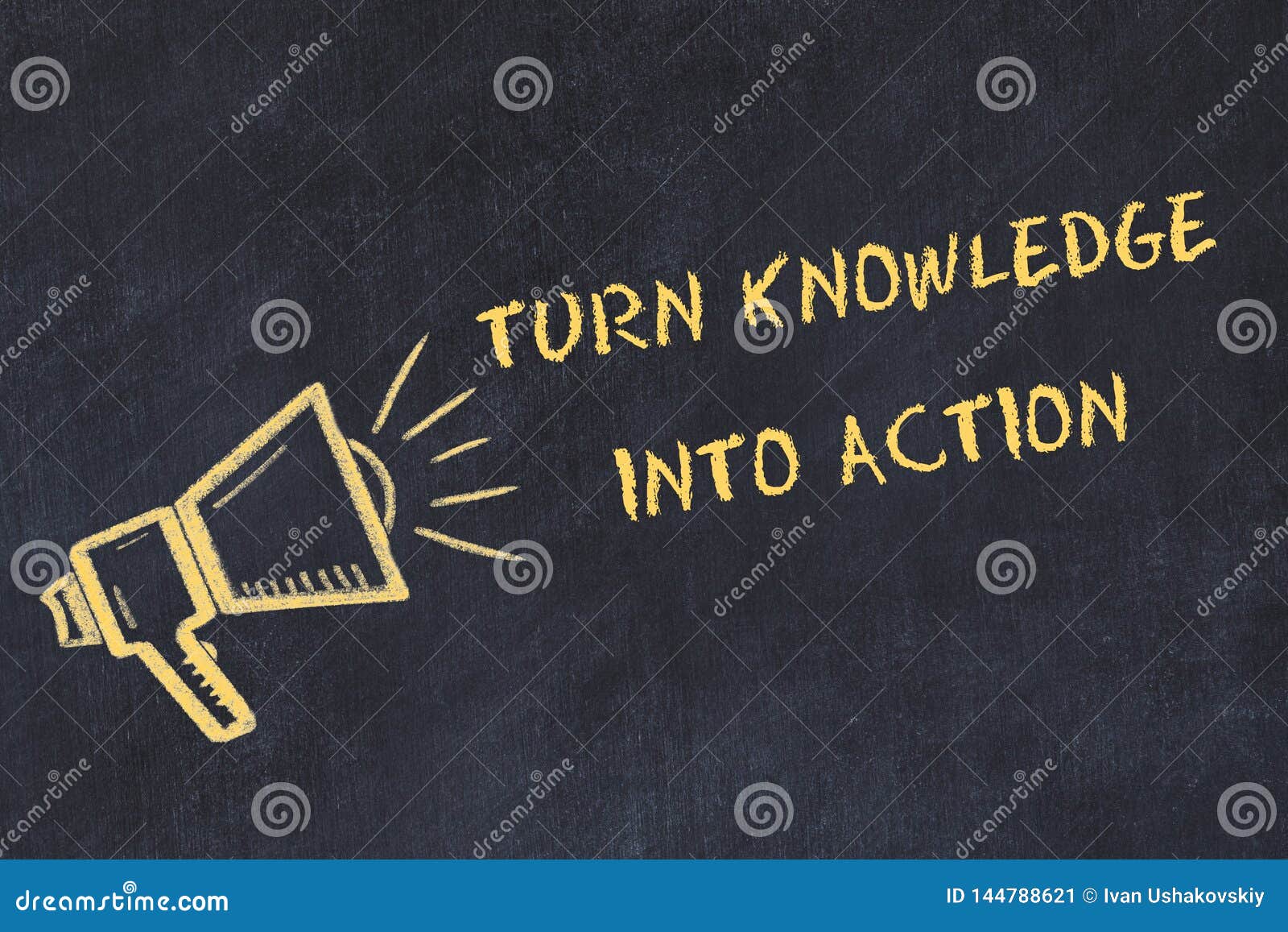 Chalk Board Sketch with Handwritten Text Turn Knowledge into Action ...