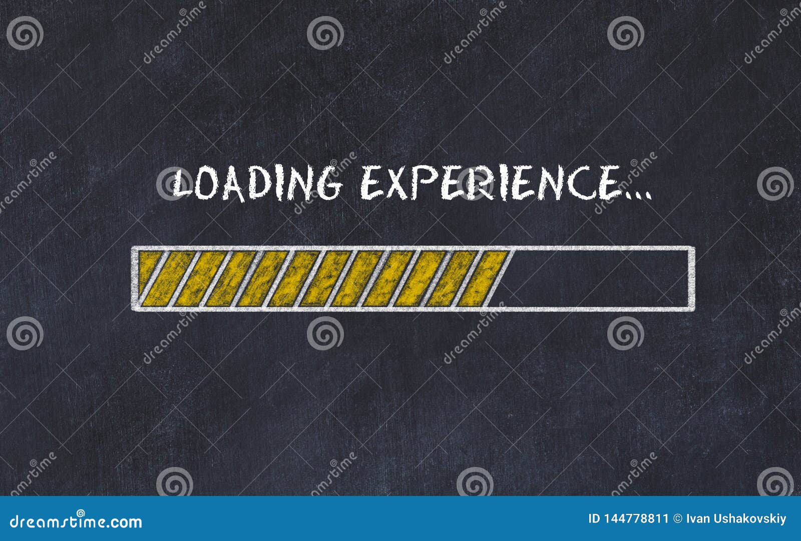 Chalk Board Sketch with Progress Bar and Inscription Loading Experience ... Chalk Board Sketch with Progress Bar and Inscription Loading Experience ...