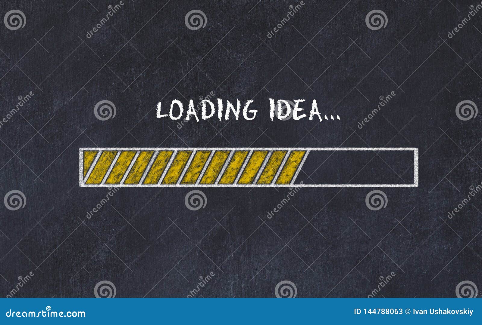 Loading Bar With Idea Beeing Processed On A Light Bulb, Progress Bar ...