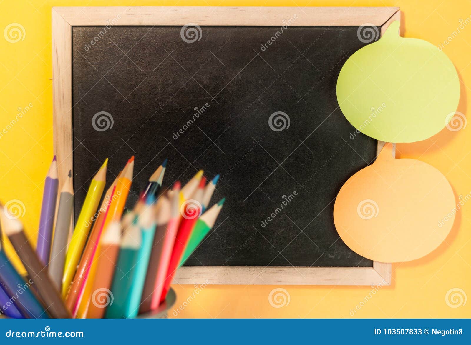 Chalk Board and Sticky Notes Stock Image - Image of blank, class: 103507833
